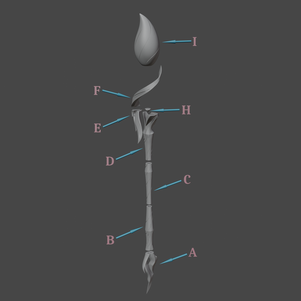 Hanya's Brush Wand - Digital 3D Model - Honkai: Star Rail - Hanya Cosp ...