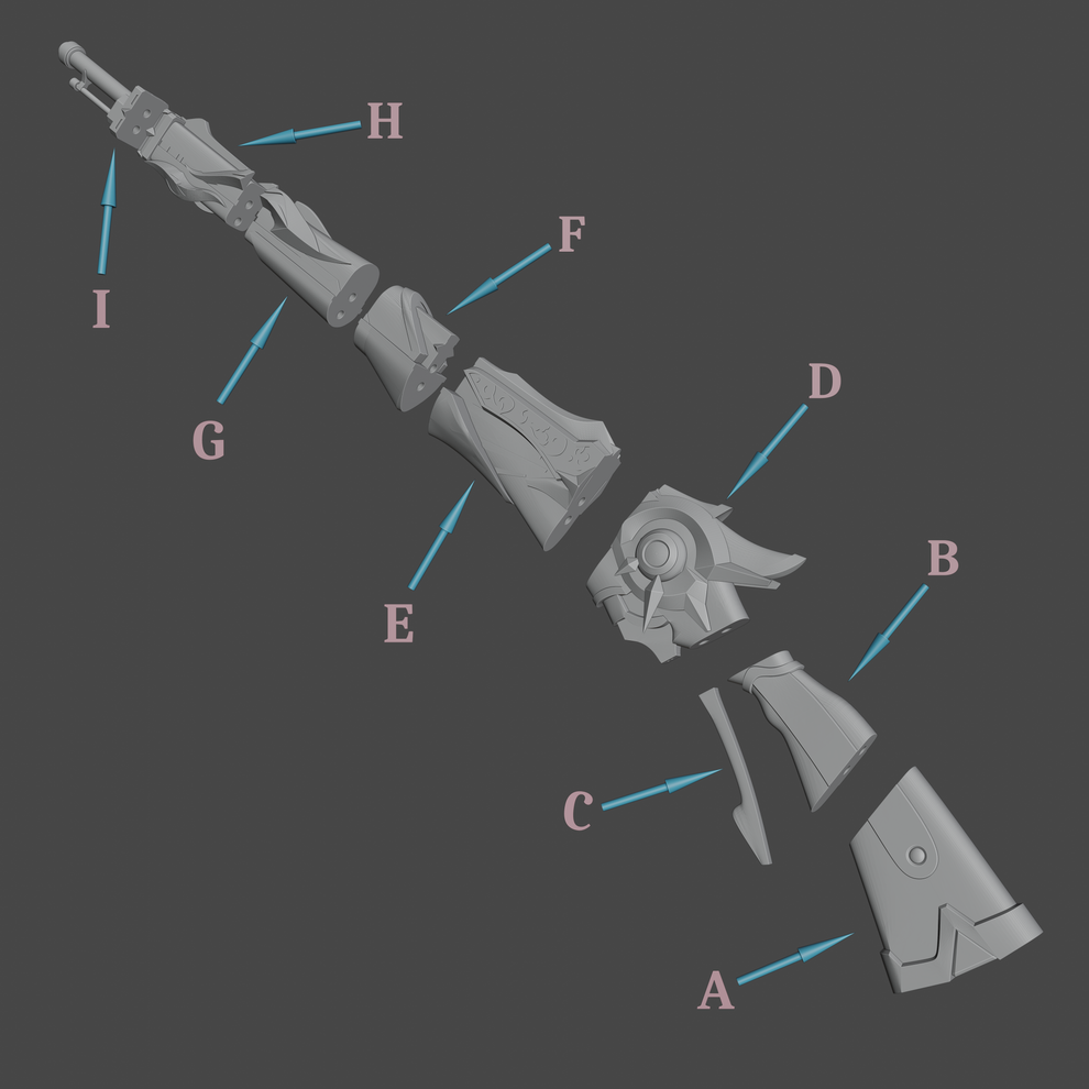 Pyroslinger Bracer Gun - Digital 3D Model - Genshin Impact - Pyrosling ...