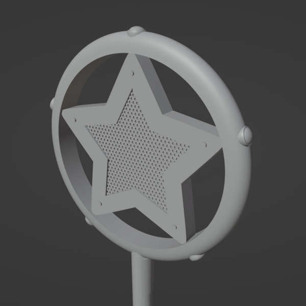 Hatsune Miku Microphone and Star Hair Pieces - Digital 3D Model - Muse ...