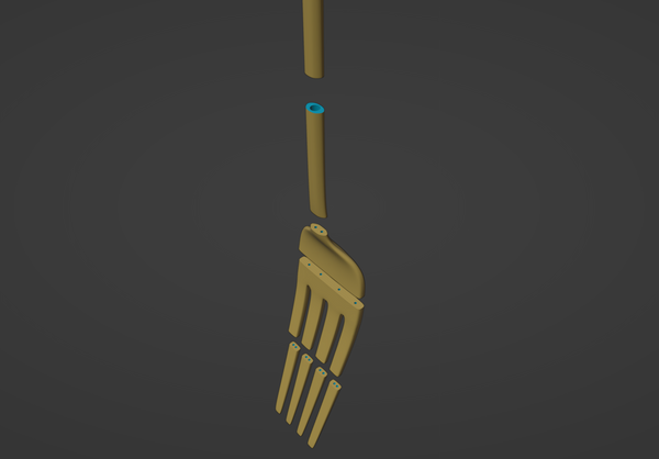 Miku Strawberry Fork - Digital 3D Model and Physical 3D Printed Kit Op ...